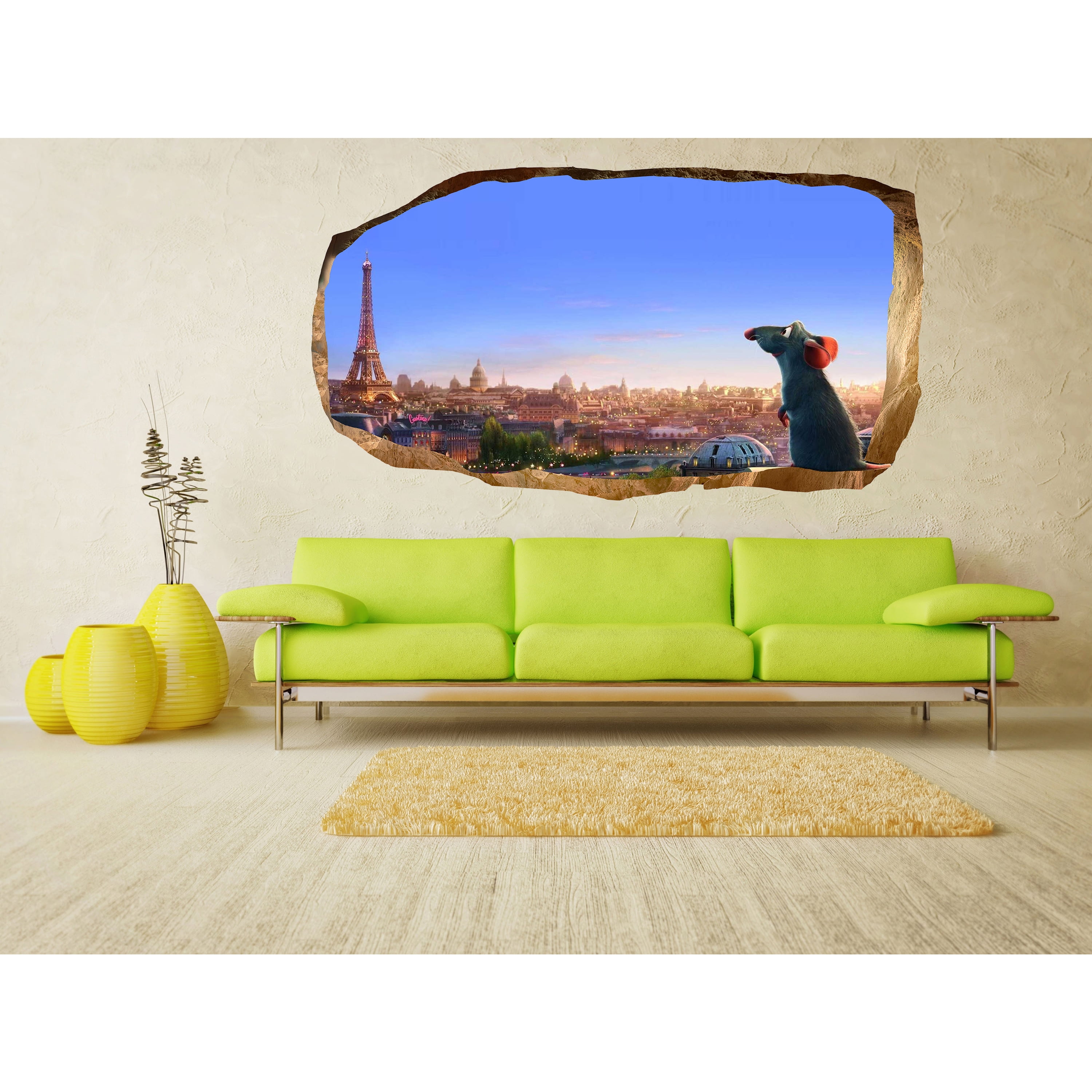 Startonight 3D Mural Wall Art Photo DecorLitle Mouse Amazing Dual View ...
