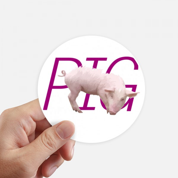 sta food pork face meat sticker round wall suitcase laptop label bumper ...