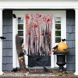 Kumdkd 65" Blood Splatter Halloween Door Curtain - Extra Large Scary ...