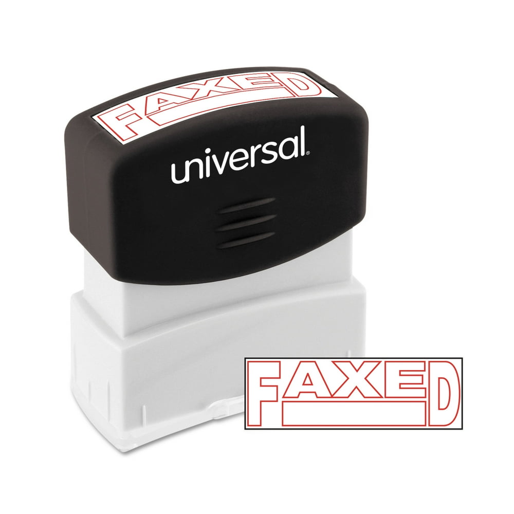 Universal Message Stamp, FAXED, Pre-Inked One-Color, Red -UNV10054 ...