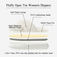 WALL QMER Women's Shoe Cross Band Shoft Open Toe Fuzzy White Extra ...