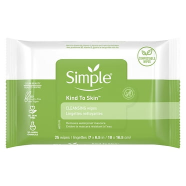 Simple Kind to Skin Gentle Face Cleanser Wipes, Refreshing & Sensitive ...