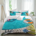 4 Piece Duvet Cover Set Queen, Swimming Pool Swimming Circle Soft ...