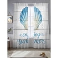 Enjoy Your Summer Words Sheer Curtains 2 Panels Set Oceans Shells on ...