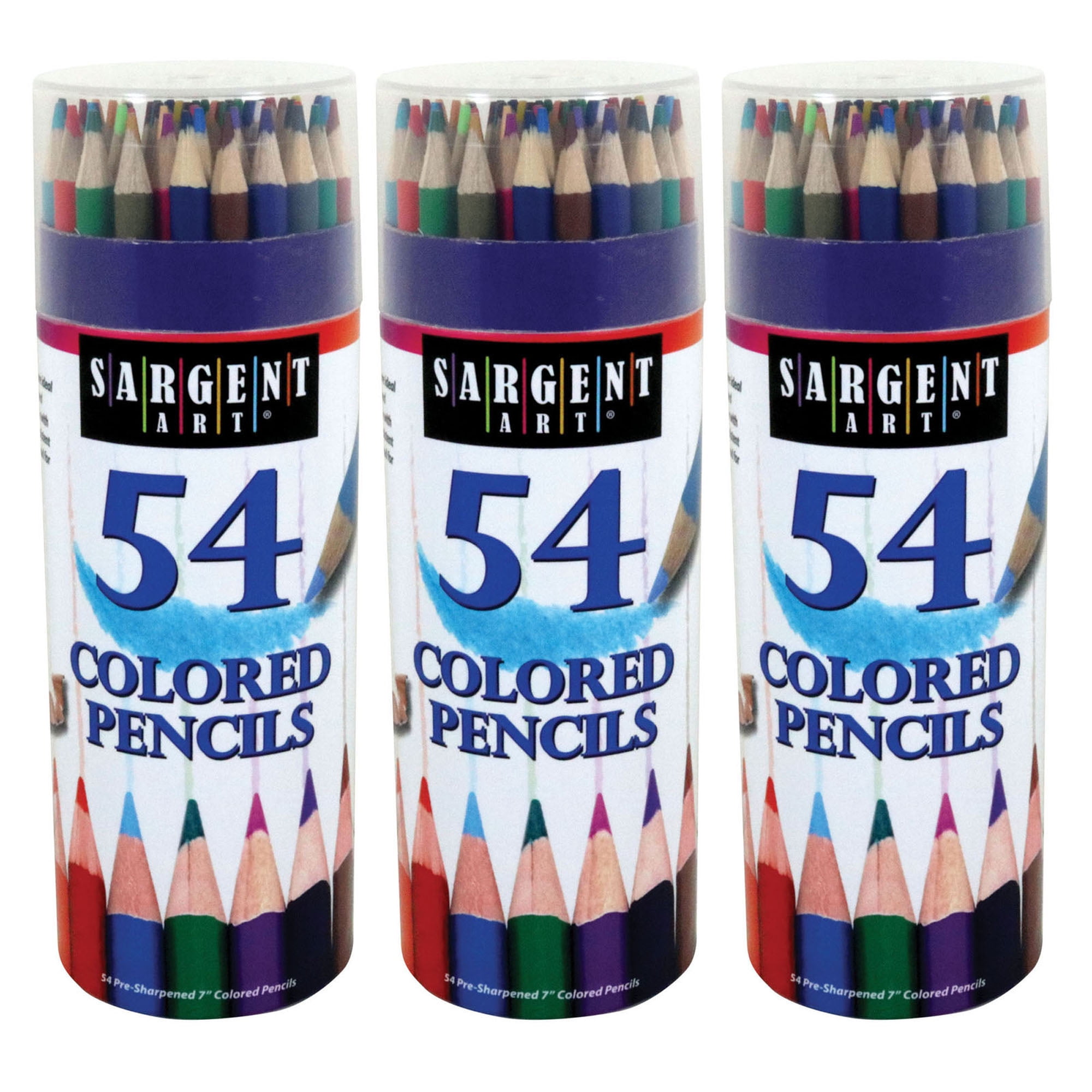Sargent Art® Colored Pencils, 54 Colors Per Tub, 3 Tubs - Walmart.com ...