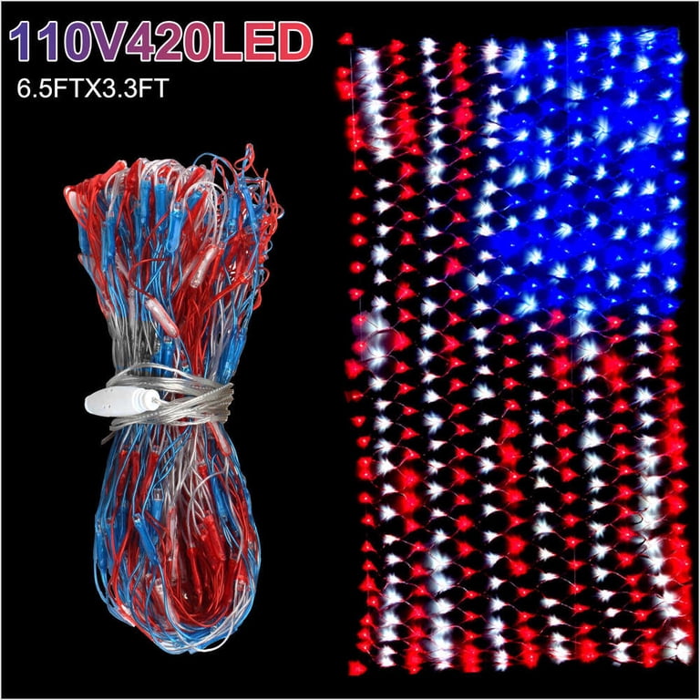 American Flag Led Net Lights Usa Flag Net Hanging Light