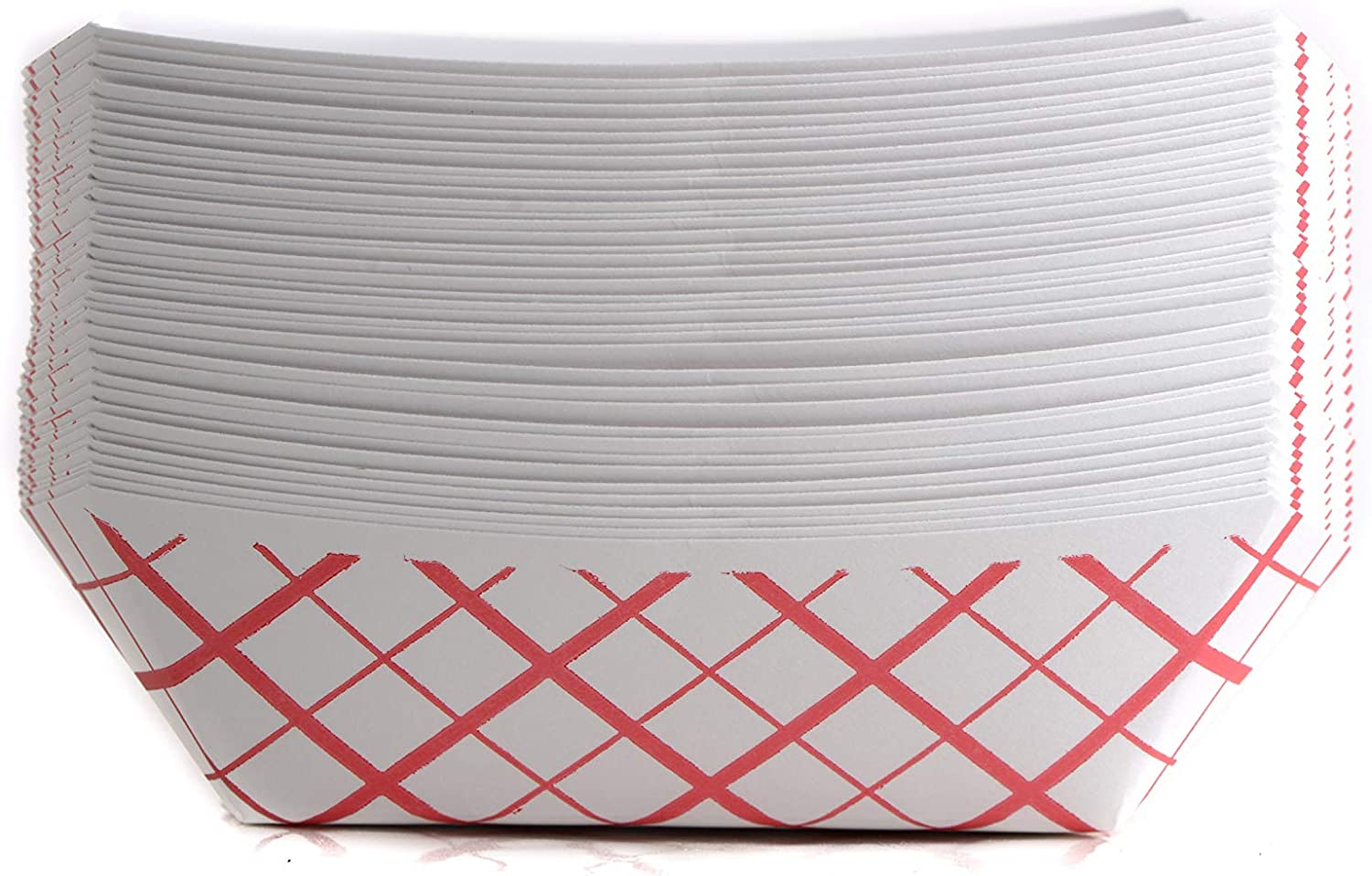 [1000 PACK] Heavy Duty Disposable Paper Food Tray (1 LB) - Red Check ...