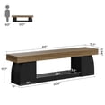 63" Entryway Bench with Storage, 2-Tier Farmhouse Long End of Bed Bench ...