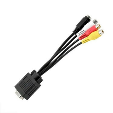 VGA to S-Video 3 RCA Composite AV TV Out Adapter Converter Cable for PC ...