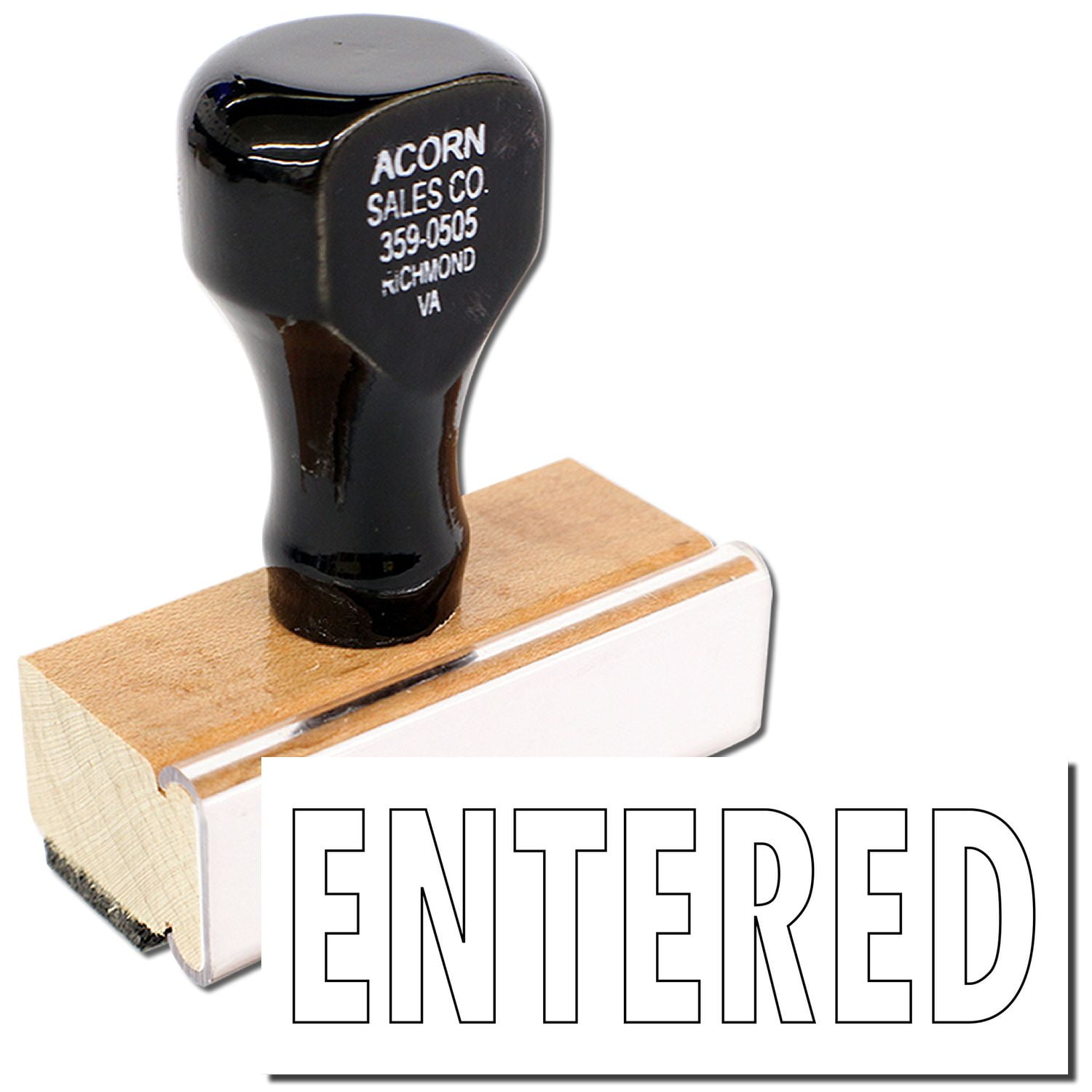 Large Entered With Outline Rubber Stamp, Wooden Handle Rubber Stamp ...