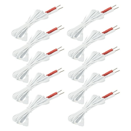 FLAMEEN TENS Cable,Electrode Lead Cable,10pcs / Bag 2.35mm 1.8m 2‑In‑1 ...