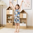 Blue White Brown Plaids Square Pajamas Set Sleeveless Sleepwear Tank ...