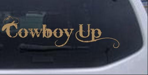 Cowboy Up With Hat Car or Truck Window Decal Sticker - Walmart.com