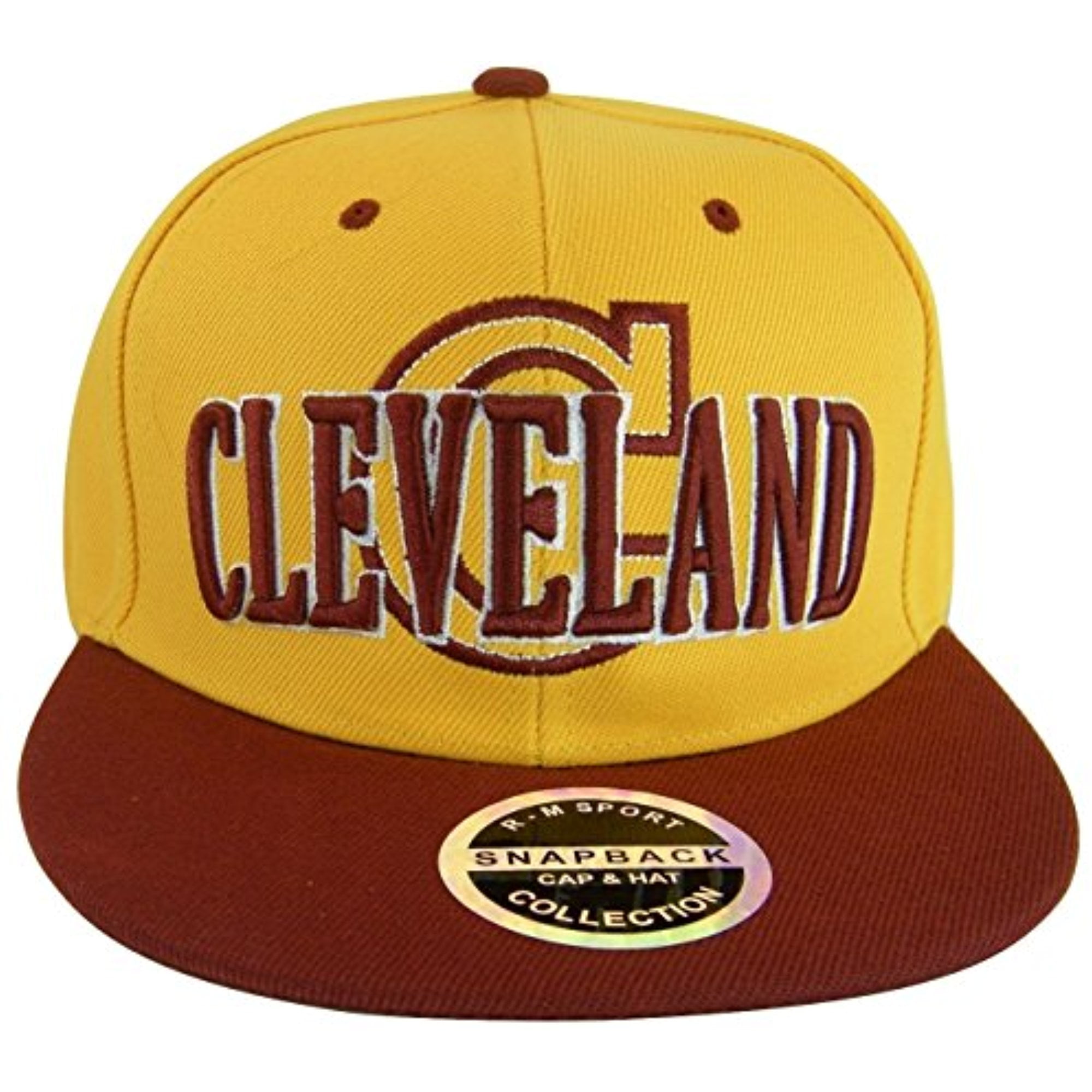 Cleveland C Wave Style Men's Adjustable Snapback Baseball Caps (Gold ...
