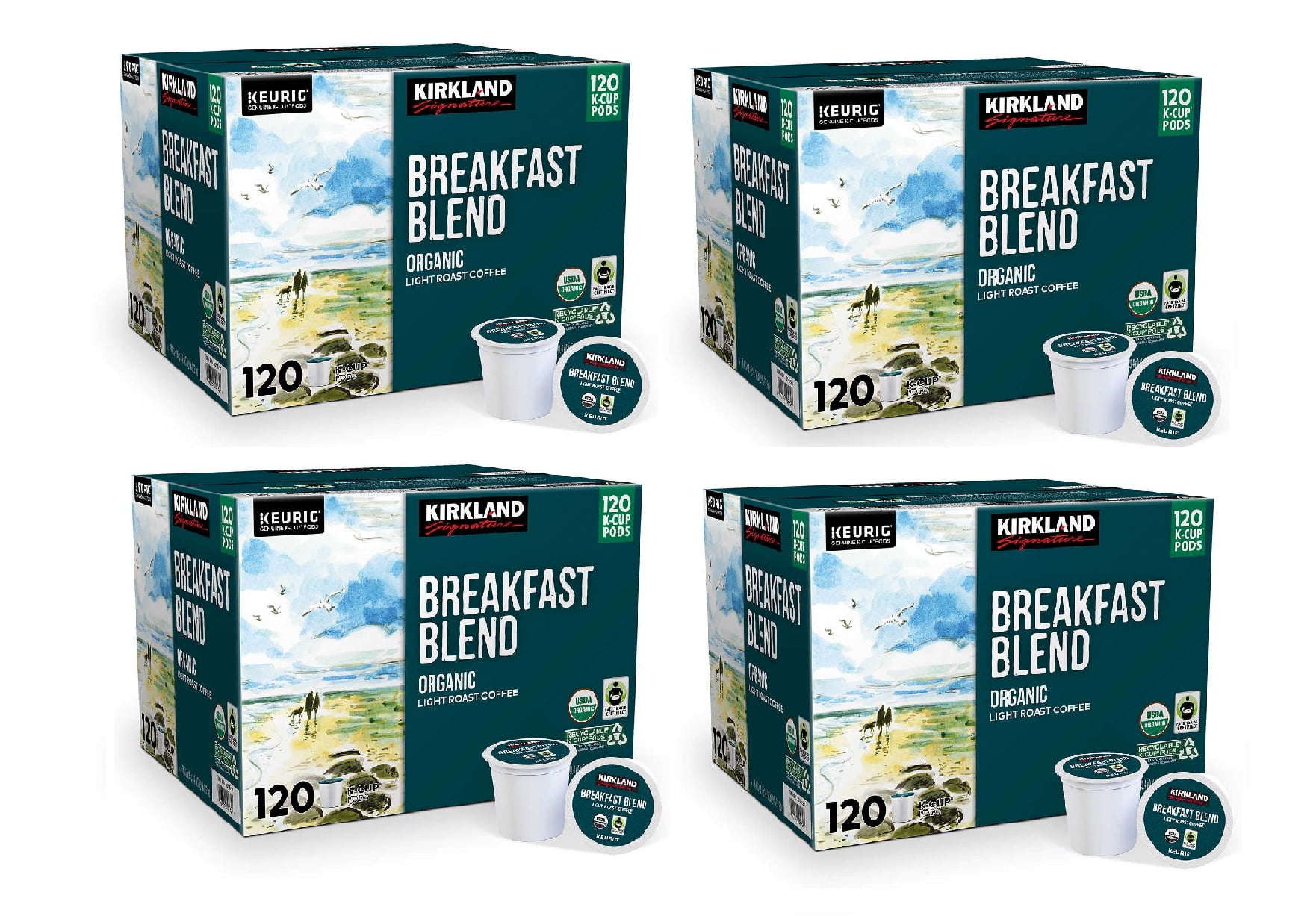 Kirkland Signature Organic Breakfast Blend Coffee, Light, Keurig K-Cup ...