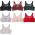 Women's Elegant Lace Design Bra Front Closure for Push Up Comfort ...