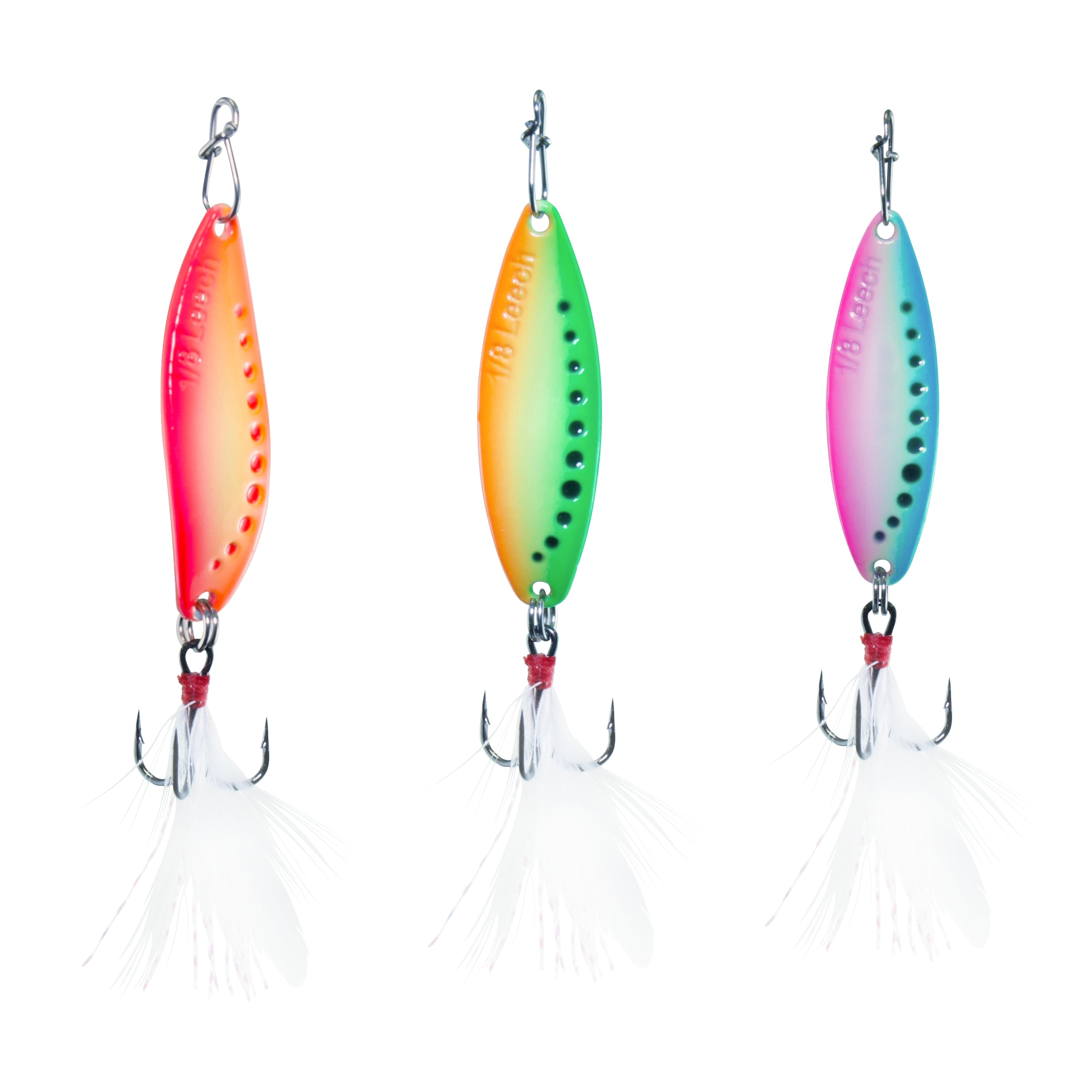 Clam Leech Flutter Spoon Kit, 1/16oz, Size 12, GLOW - Walmart.com ...