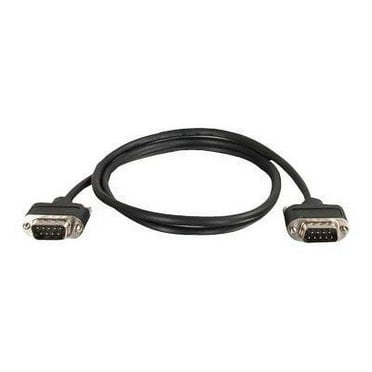 C2G 6ft Serial RS232 DB9 Null Modem Cable with Low Profile Connectors M ...