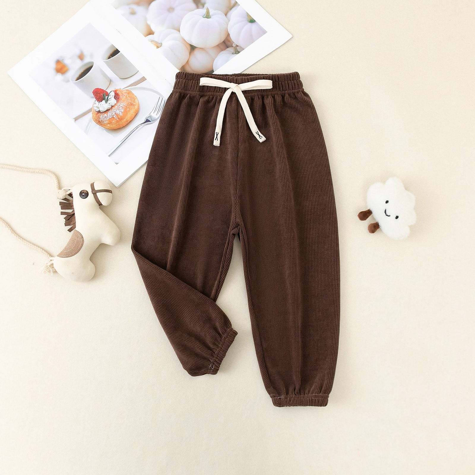 Click here for Ximin Kids Boys Girls Straight Corduroy Pants Draw... prices