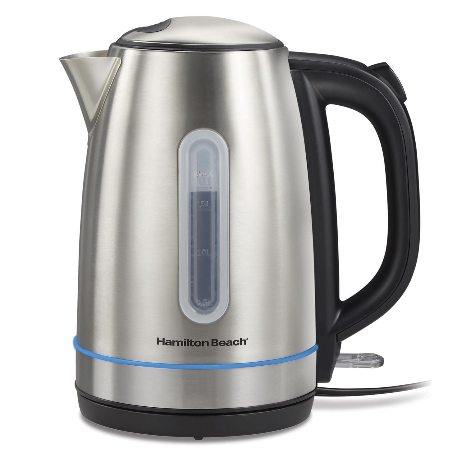 Hamilton Beach 1.7L Stainless Steel Electric Kettle with LED Light Ring ...