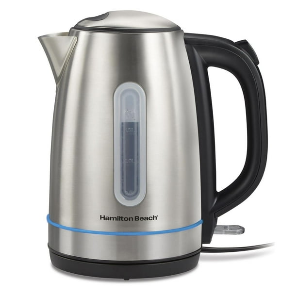Hamilton Beach 1.7L Stainless Steel Electric Kettle with LED Light Ring ...
