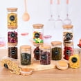 12-Piece Round Spice Jars Set with Bamboo Lids & Labels, Heat-Resistant ...