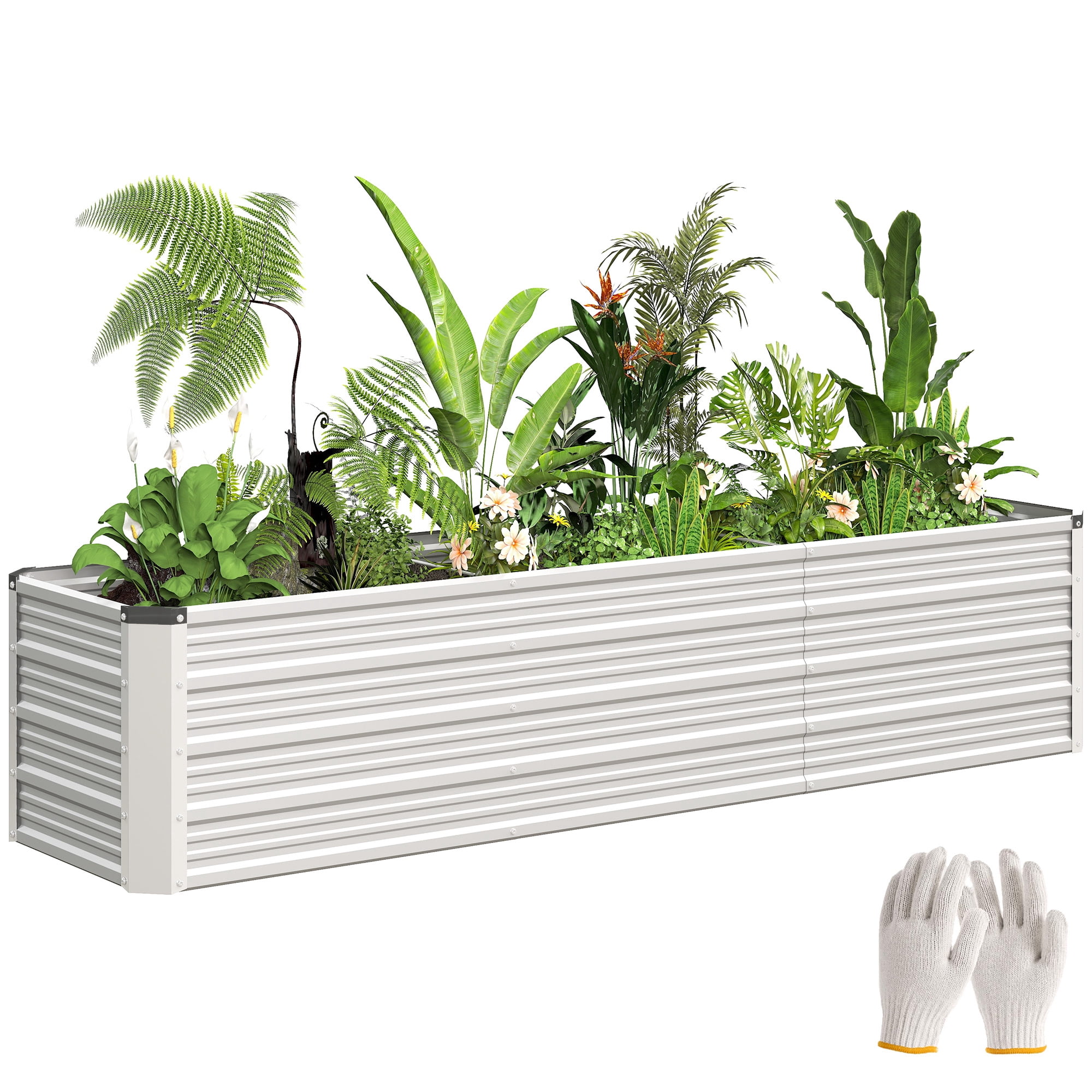 Click here for Outsunny 6 X 1.5 X 1.3 Galvanized Raised Garden Be... prices