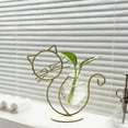 Fzsteel Cat-Shaped Wrought Iron Hydroponic Flower Vase for Home Decor ...