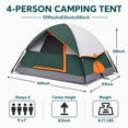 2/4/6/8 Person Cabin Tents for Camping, Outdoor Tent 5-Minute Quick ...