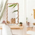 Noble House 24x36 Inch Wavy Rectangle Wall Mirror, Solid Wood ...