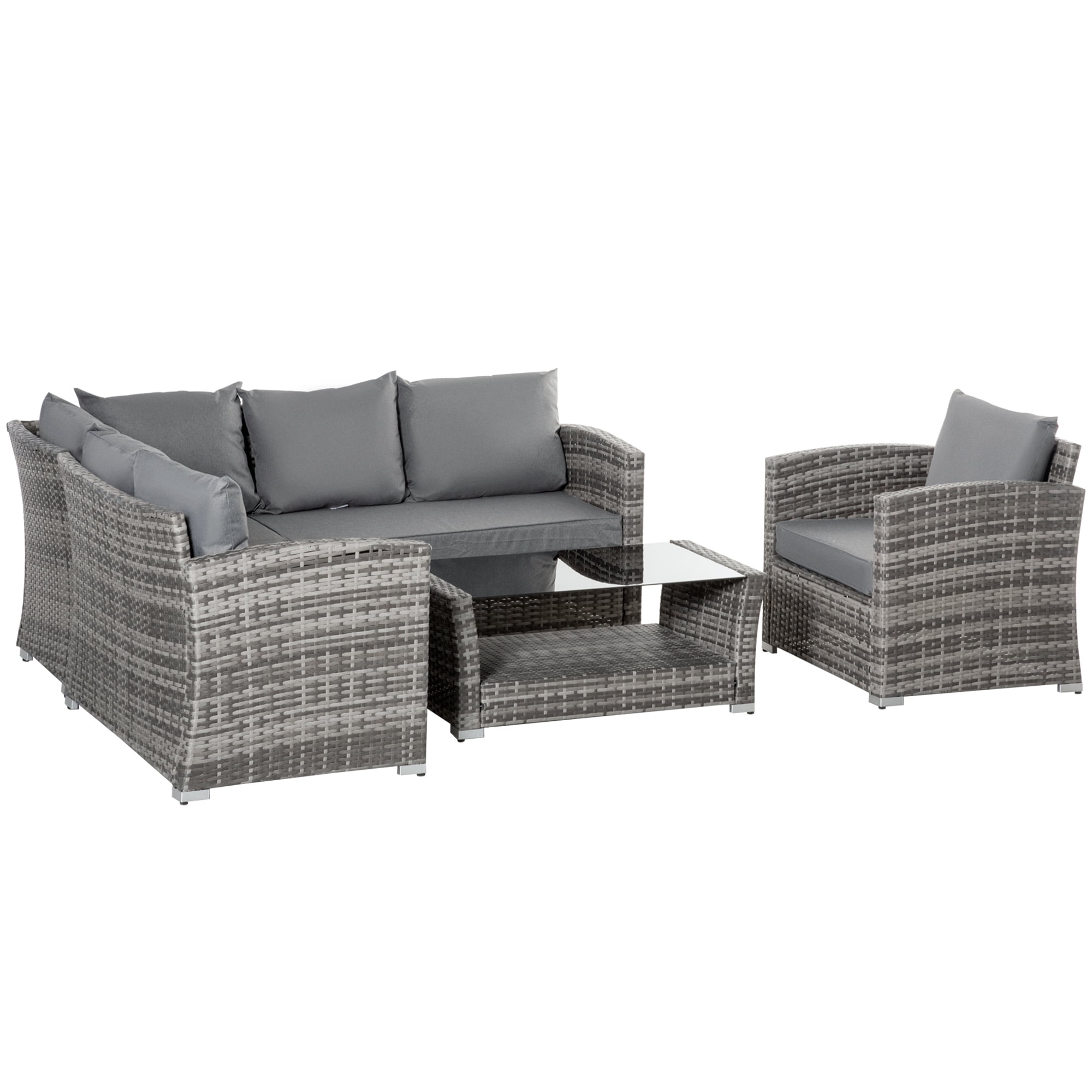 Click here for Outsunny 5 Pieces Wicker Patio Furniture Set With... prices