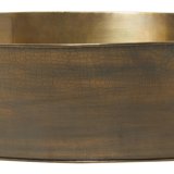 DecMode Oval Stainless Steel Metal Long Bronze Ice Bucket with Leather ...