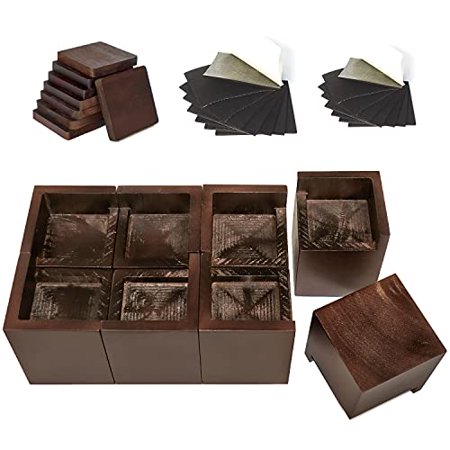 FASONLA Bed Risers (Set of 8) Furniture Risers Lifts Height 3", Solid ...