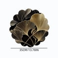 Black Gold Ginkgo Leaf Patterned Reusable Table Mats with Stable Anti ...