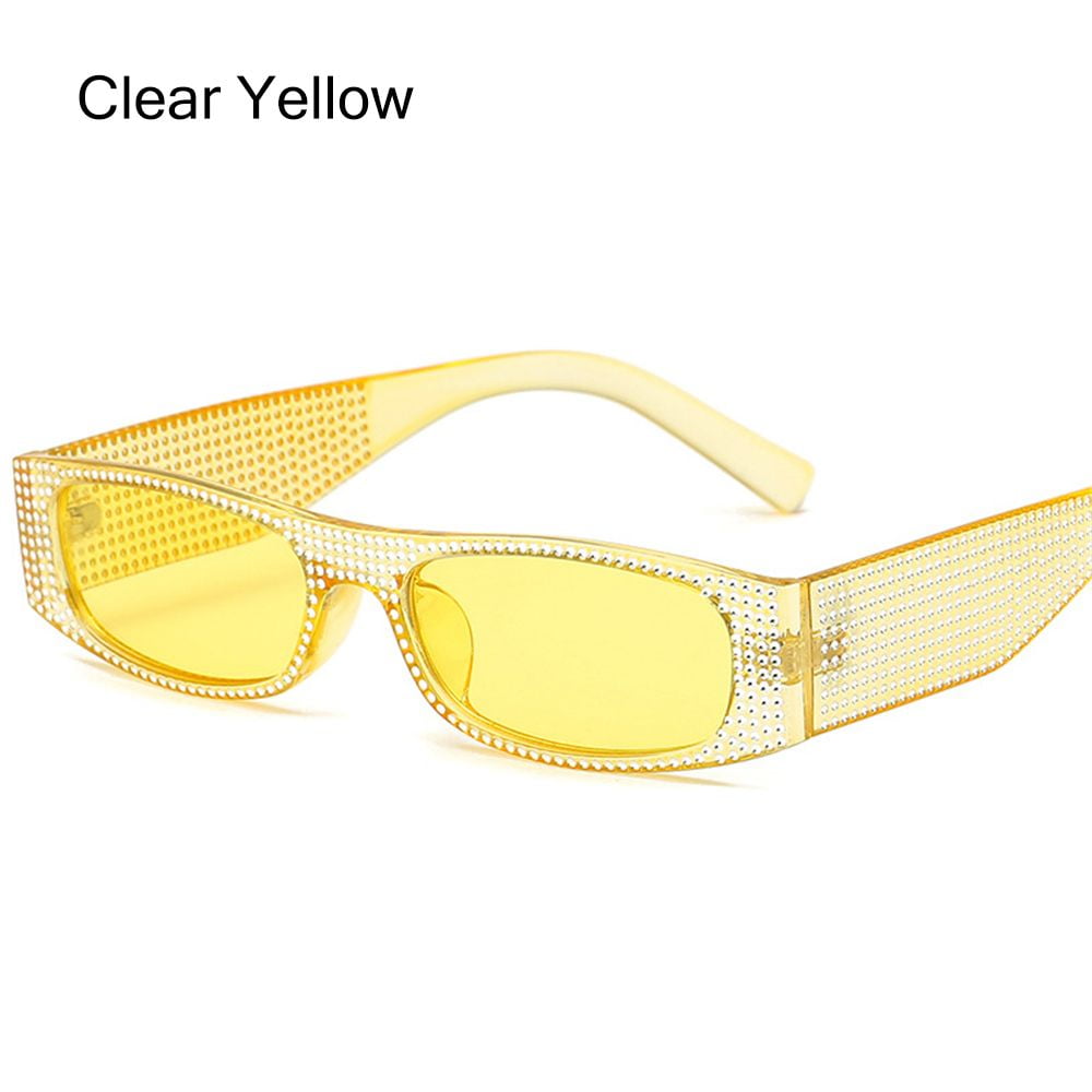 Square Trending Eyewear Small Frame Imitation Diamond Narrow Sunglasses ...