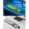 EDJO Wireless Keyboard and Mouse Combo, 7 Backlit Effects, Quiet Keys ...