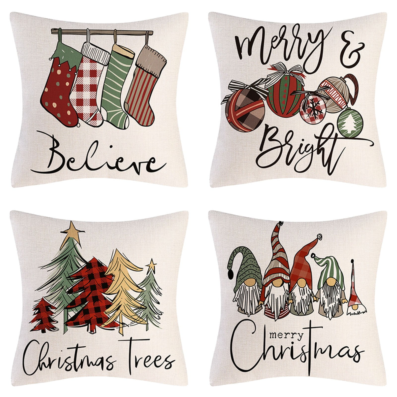 Click here for Felwors 4pcs Pillowcase Christmas Plush Digital Pr... prices