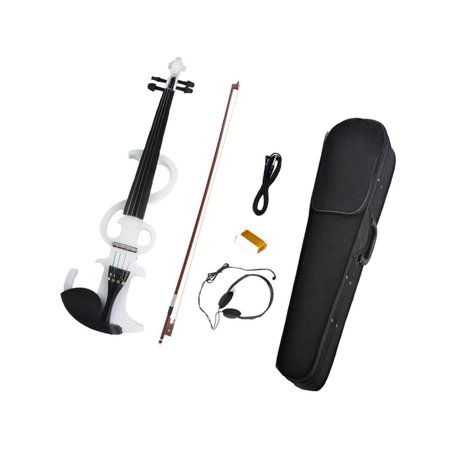 4/4 Full Size Electric Violin Instruments Violin Silent 4 Fiddle 4 String Silent Violin Black ...