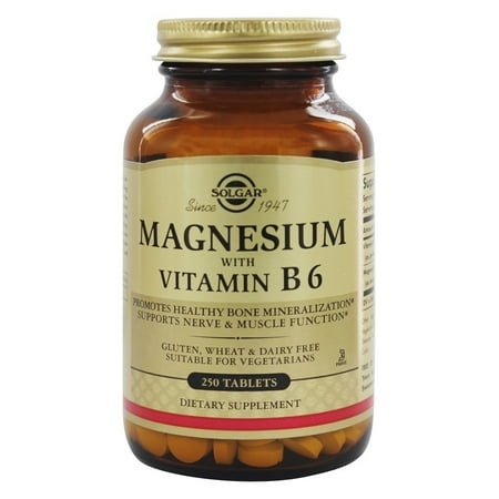 Solgar - Magnesium With Vitamin B6 - 250 Tablets - Walmart.com