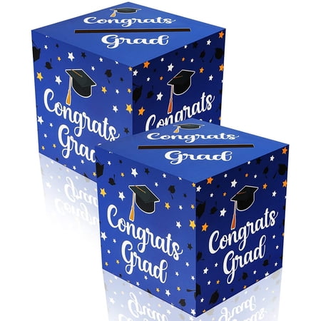 2 Pieces Graduation Card Box Square Congrats Graduation Box for Home ...