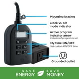 myTouchSmart Indoor/Outdoor Plug-in Simple Set Digital Timer, 1-Outlet ...