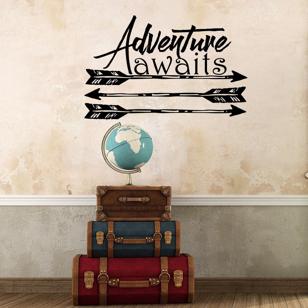 Adventure Awaits Decal Quote Wall Decals Boho Arrows Kids Nursery Vinyl ...