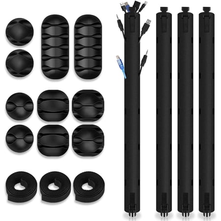 Cable Management Organizer Set, Wire Management with 10 Pack Adhesive ...