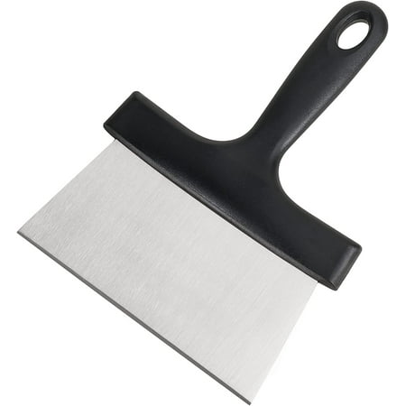 Grill Scraper Stainless Steel Griddle Scraper with 5 Plastic Handle ...