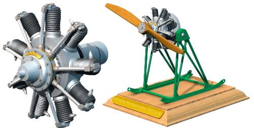 Roden 132 Gnome Monosoupape 9B Rotary Engine - Walmart.com