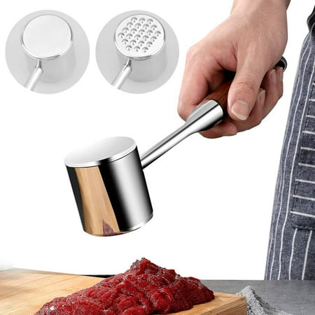Professional Meat Tenderizer, Meat Mallet Hammer Stainless Steel Double ...