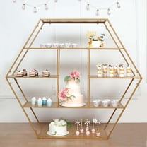 BalsaCircle Gold Metal Swing Cake Stand - 6ft Hanging Dessert Display ...