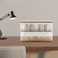 ChicHomey Bamboo Acrylic Cup Cabinet,2-Tier Dustproof Display Storage ...