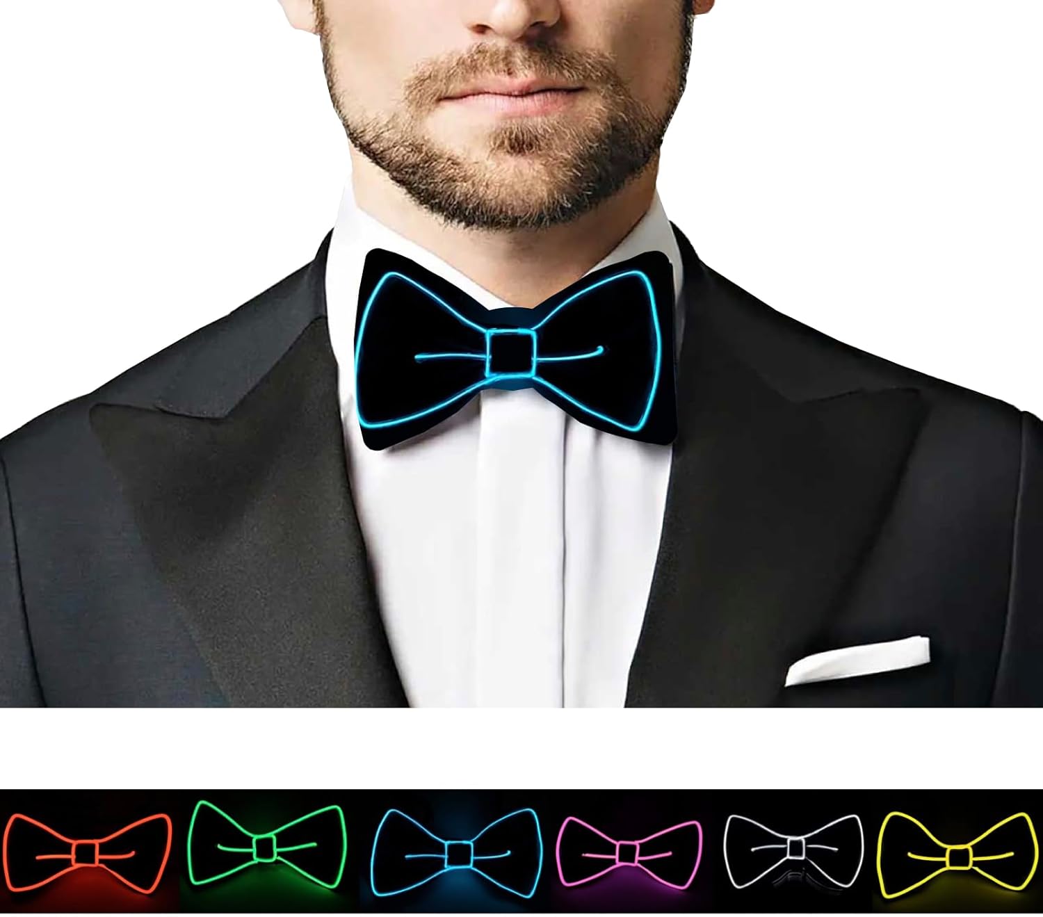 LED Christmas Bow Tie Corbata Pajaritas Disfraz de Luces Neon Led ...