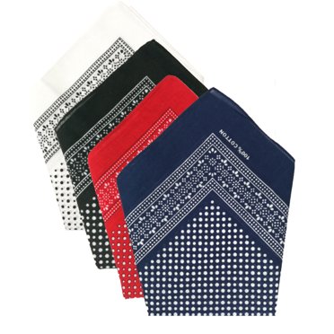 6 Pack, 100% Cotton Bandanas Head Wrap Bandana Scarf Face Covering Face ...